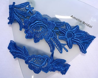 Royal blue garter | Etsy