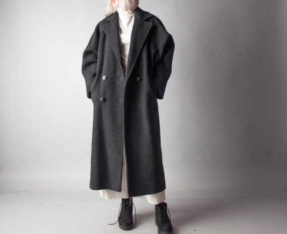 take it easy gray wool coat / dolman sleeve by persephonevintage