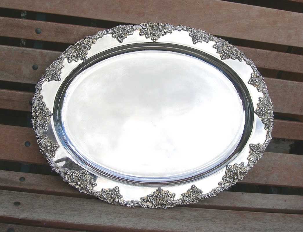 Godinger SP Serving Platter, Grapes & Vines, 17 inch, Silverplate ...