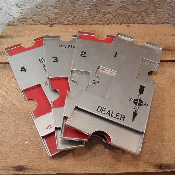 Vintage Contract Bridge Dealer Card Holders Metal Bridge Card