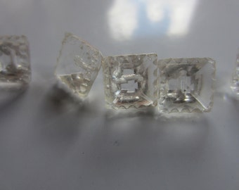 Vintage Buttons 12 matching white glass with by pillowtalkswf