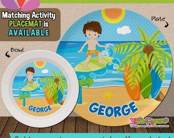 Little Chef Plate and Bowl Set Personalized by 3littleflowers