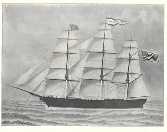 Old Print of the Sailing Ship Mary built in 1854