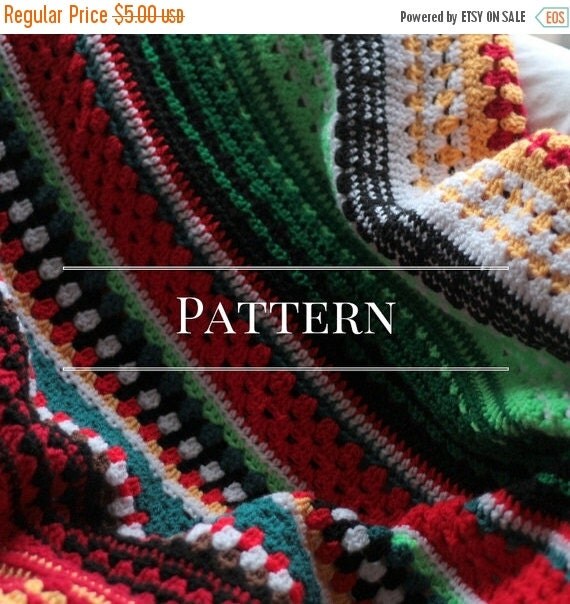 serape stripe afghan pattern crochet blanket by ChocolateDogStudio