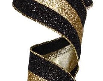 Gold glitter ribbon | Etsy