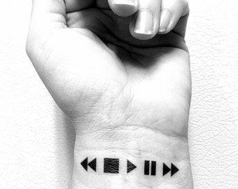 Pause Button Tattoos