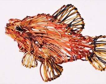 Wire fish sculpture | Etsy