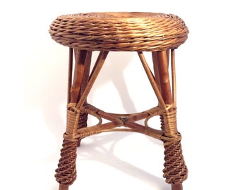 Rattan ottoman | Etsy