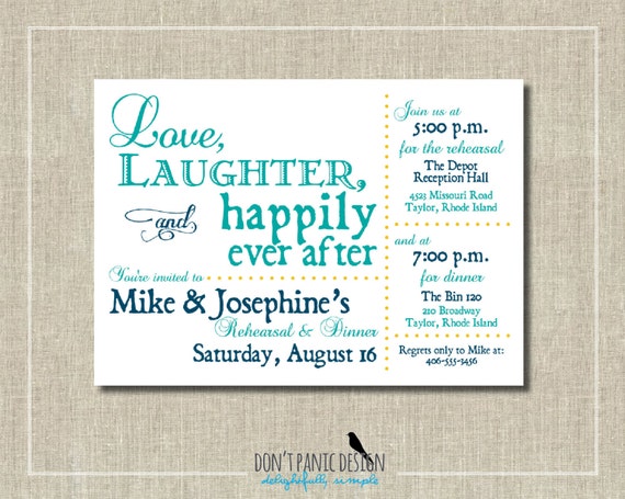 Printable Rehearsal Dinner Invitation Love by DontPanicDesign