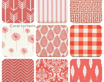 Coral curtains | Etsy