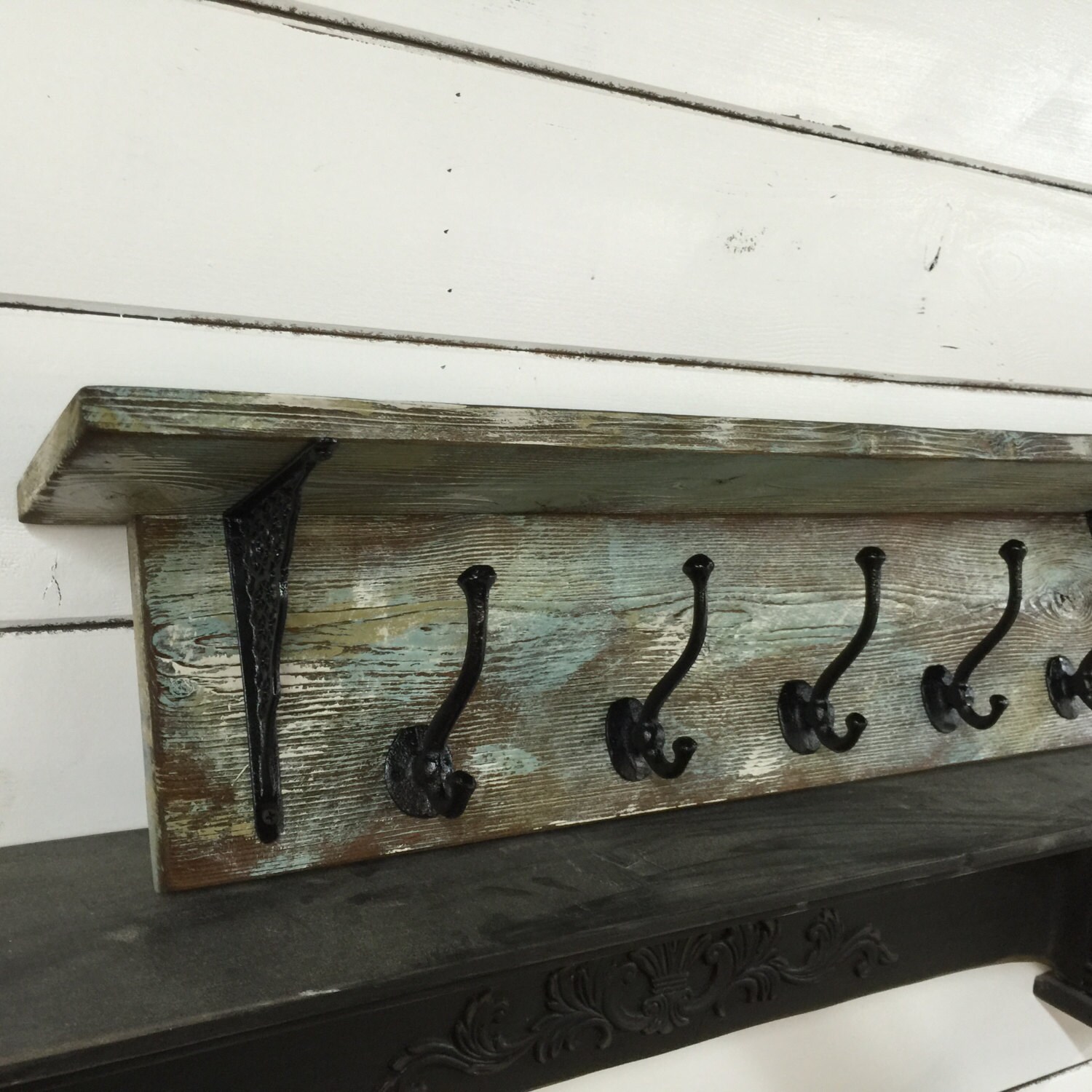 Rustic Nautical Coat Rack Hall Tree Primitive Coat Rack