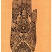 Thai traditional art of Hand Of The Buddha by printing on