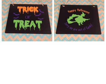 Unique halloween candy sign related items | Etsy