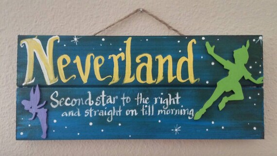 12 x 5 NEVERLAND Inspired Wall Sign Pallet by SaltyInspirationsArt