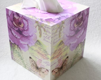 Decoupage tissue box | Etsy