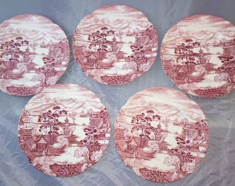 Unique red transferware related items | Etsy