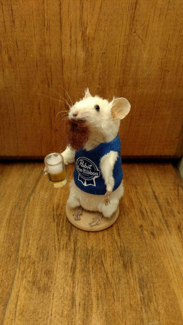Bearded beer drinker Taxidermy Mouse