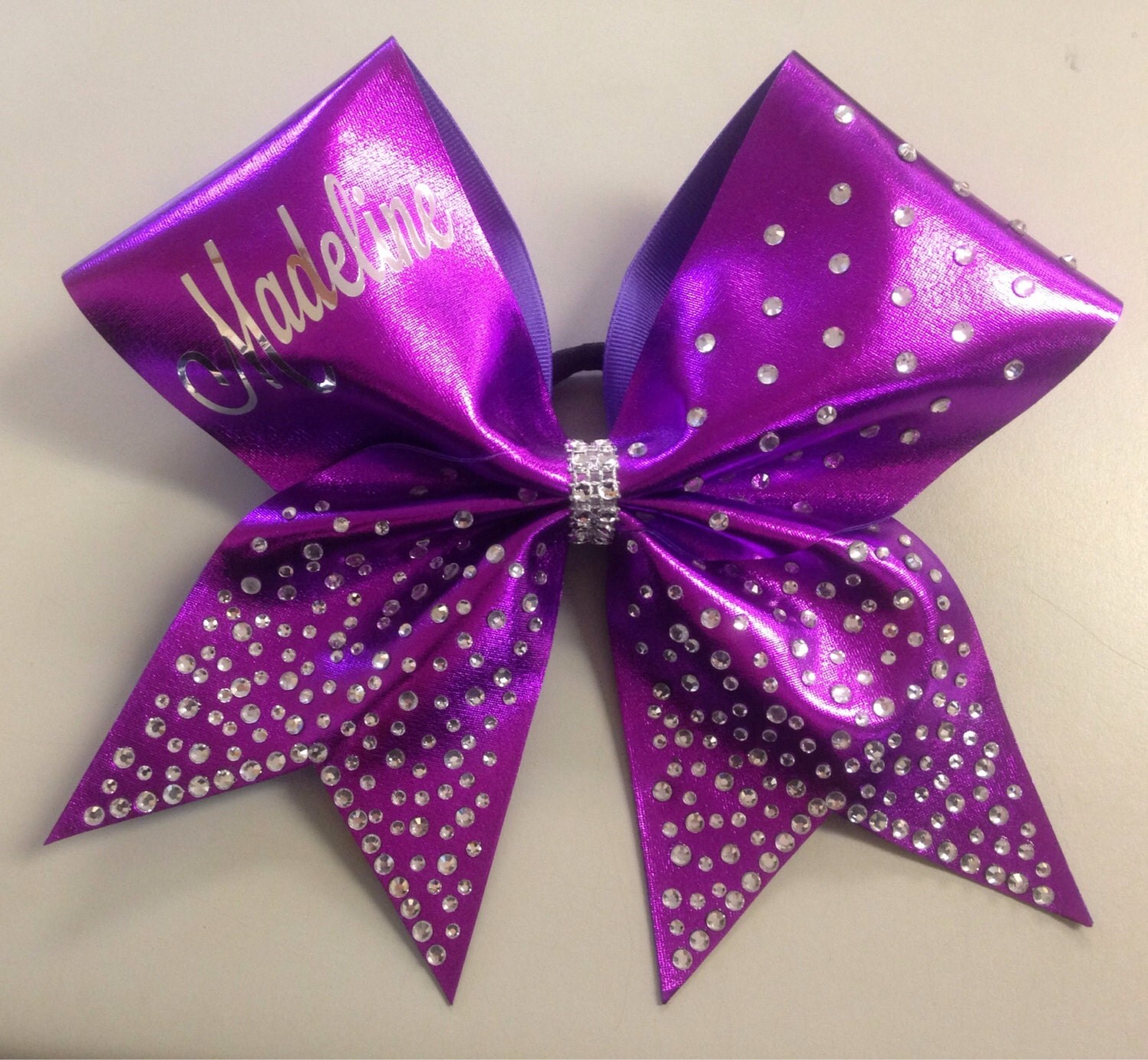 Customized rhinestone cheer bow