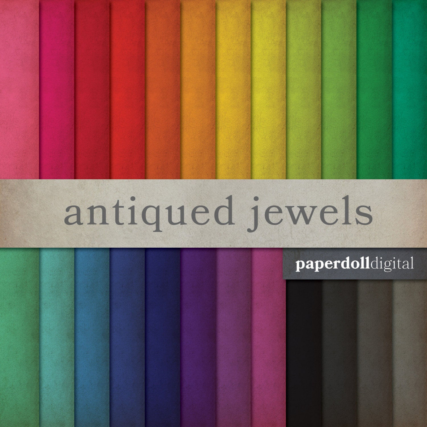 Jewel Tone Digital Paper Textured Scrapbooking Paper