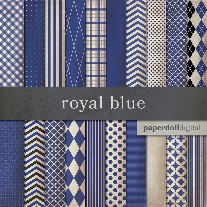 Royal Blue Digital Paper Chevron Digital Paper Distressed