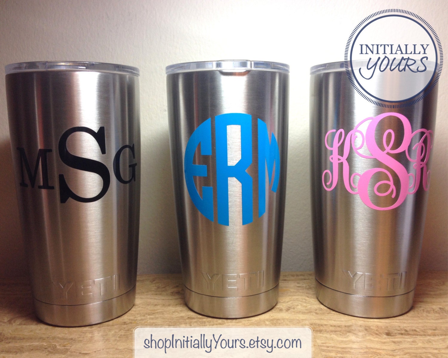 Monogram Decal For Yeti 20oz Personalized Vinyl Sticker For