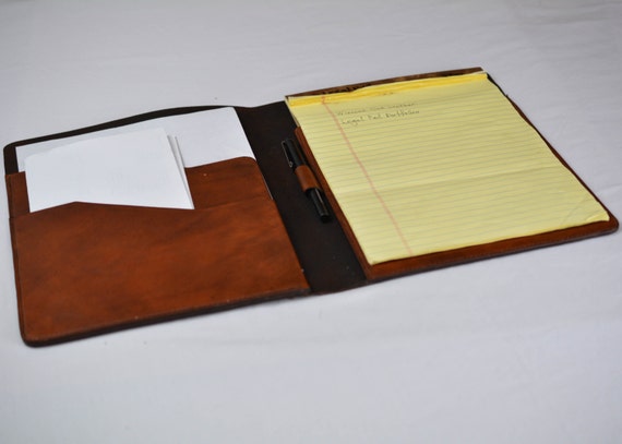 Leather Legal Pad Portfolio Legal Pad Folder by WizenedOakLeather