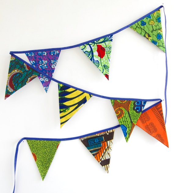 Fabric Bunting Colorful Bunting Flags African Fabric Party
