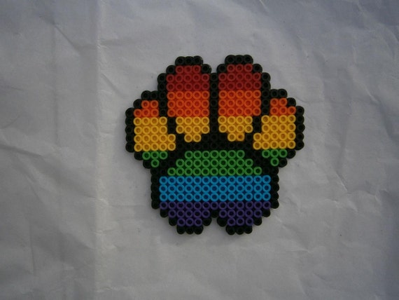 Rainbow Paw Print Perler | My Jewelry Blog