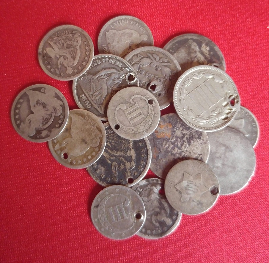 Old Early US Silver CULL Coins Seated Liberty Dimes / 90%