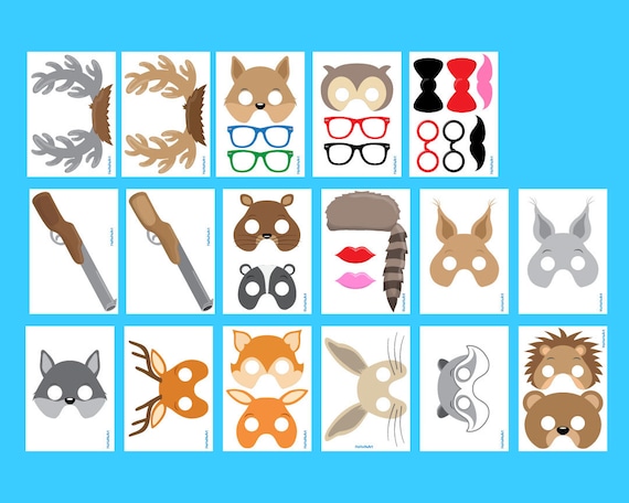 Woodland Animals Props v2 ClipArt PDF JPG Digital Graphic