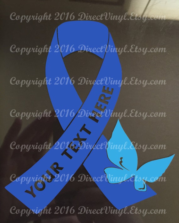 YOU CHOOSE BUTTERFLY Blue Awareness Ribbon Vinyl Decal