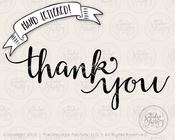 Thank You SVG Cut File Thanks Silhouette by TheSmudgeFactoryLLC