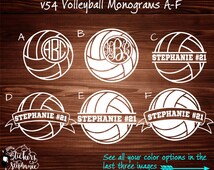 Unique volleyball monogram related items | Etsy