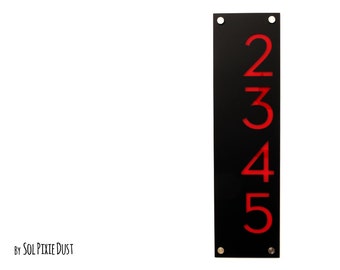 Modern House Numbers Concrete with Red Acrylic by SolPixieDust