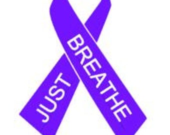 Purple ribbon decal | Etsy