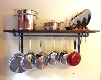 Unique wood pot rack related items | Etsy