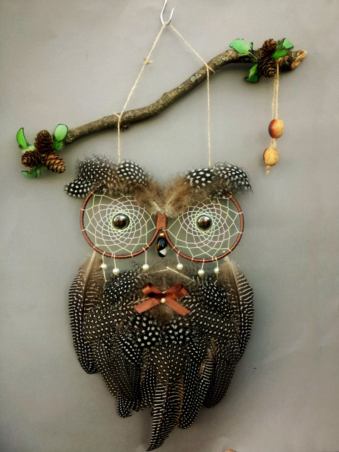 Owl Dream Catcher Brown Dream Catcher Bohemian Dream Catcher