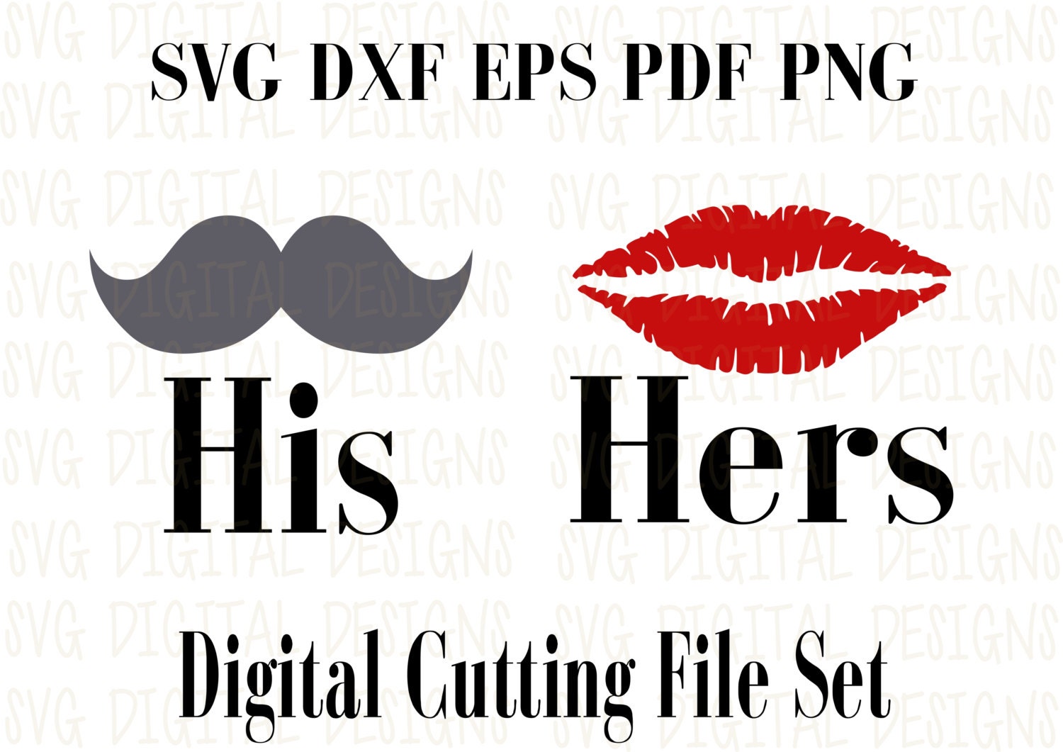 His and Hers Svg Cut File Design Couples by SVGDigitalDesigns