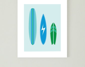 Surfboard digital print Surf print 8x10 print beach wall