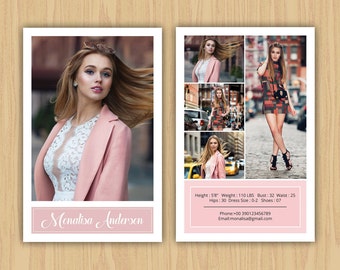 Modeling Comp Card Template Model Comp Card Photoshop