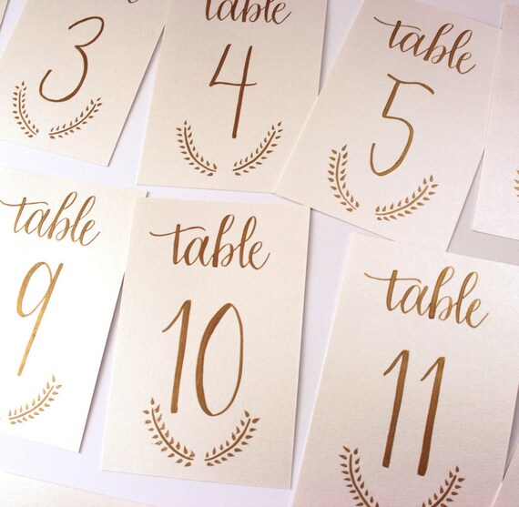 Custom Calligraphy Table Numbers//Wedding by CinCinCalligraphy