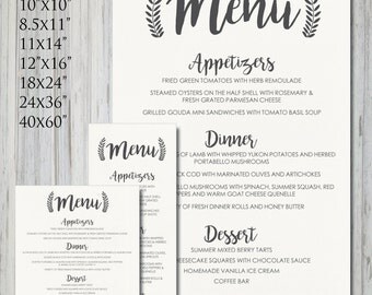 Shabby chic menu | Etsy