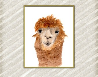 Alpaca watercolor | Etsy
