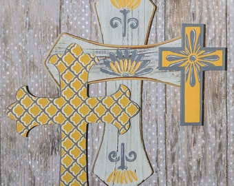 Unique decoupage cross related items | Etsy