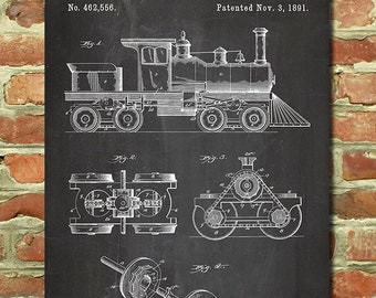 Vintage train print | Etsy