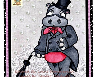 Hippo stamp | Etsy