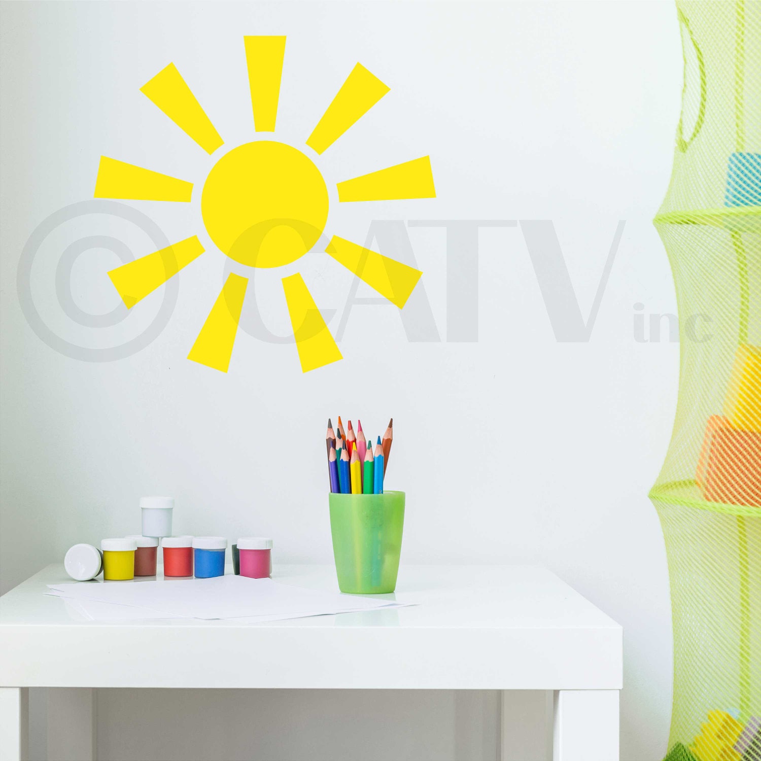 Sun vinyl wall decal sticker cute kids room by VinylLettering