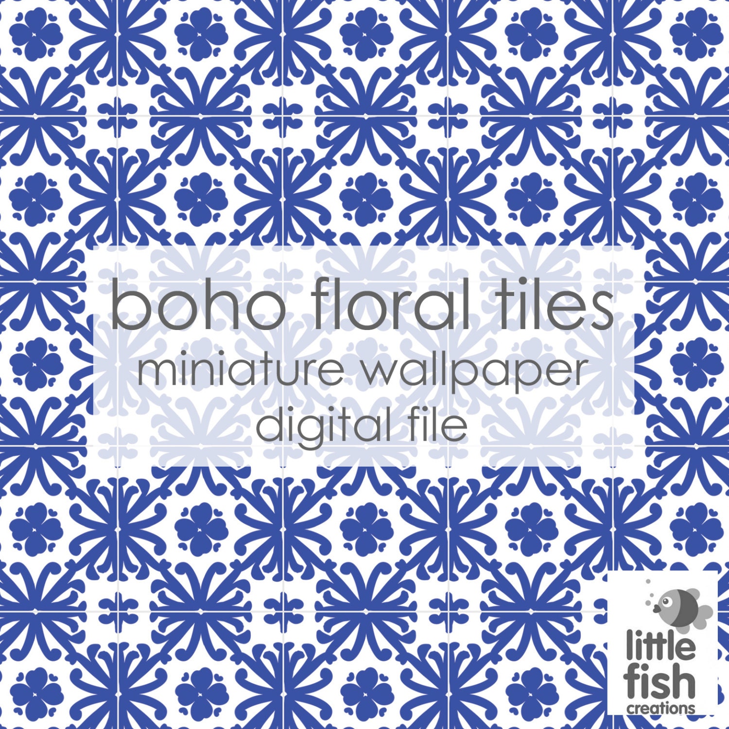 Digital Download Boho Floral Tiles miniature