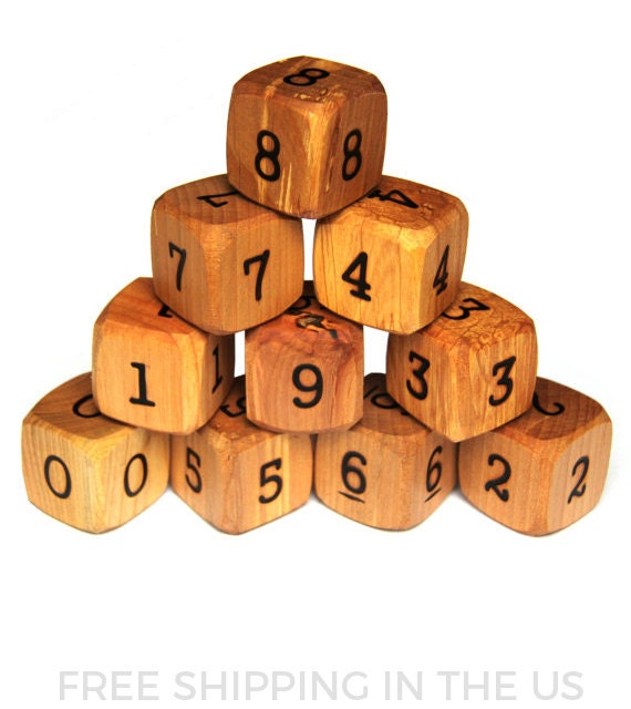 Wooden Number Blocks Free Shipping in the USA by AhNaturalbaby