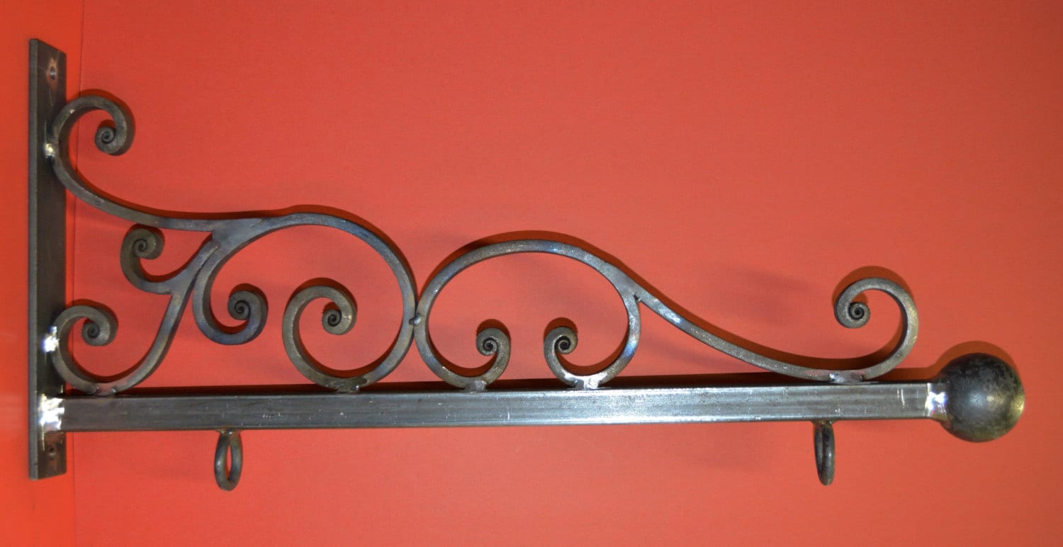 Wrought Iron 26 in. Scroll Sign Bracket Holder by